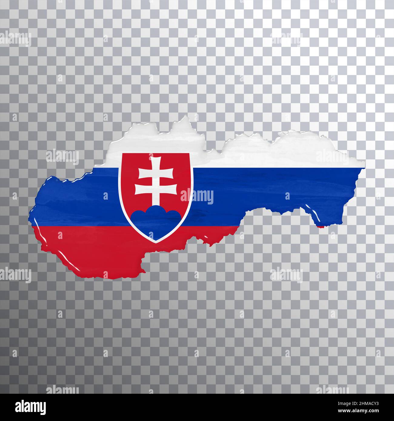 Slovakia flag and map, transparent background, Clipping path Stock ...