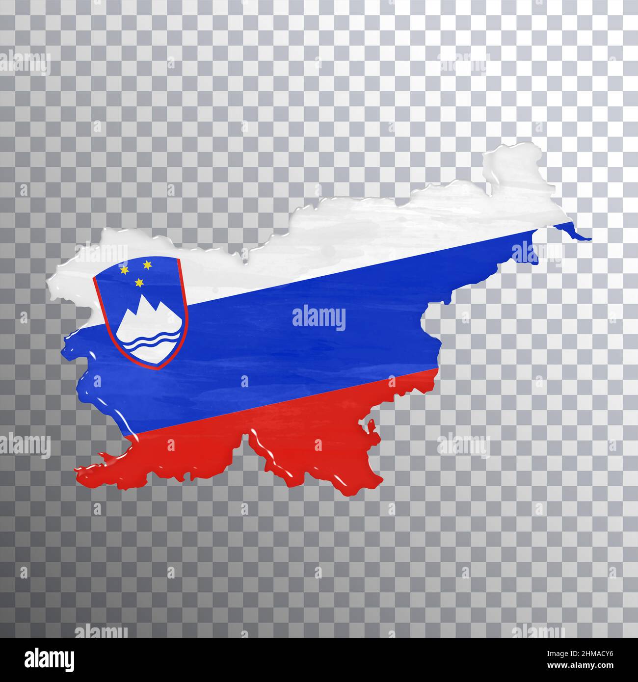 Slovenia flag and map, transparent background, Clipping path Stock ...