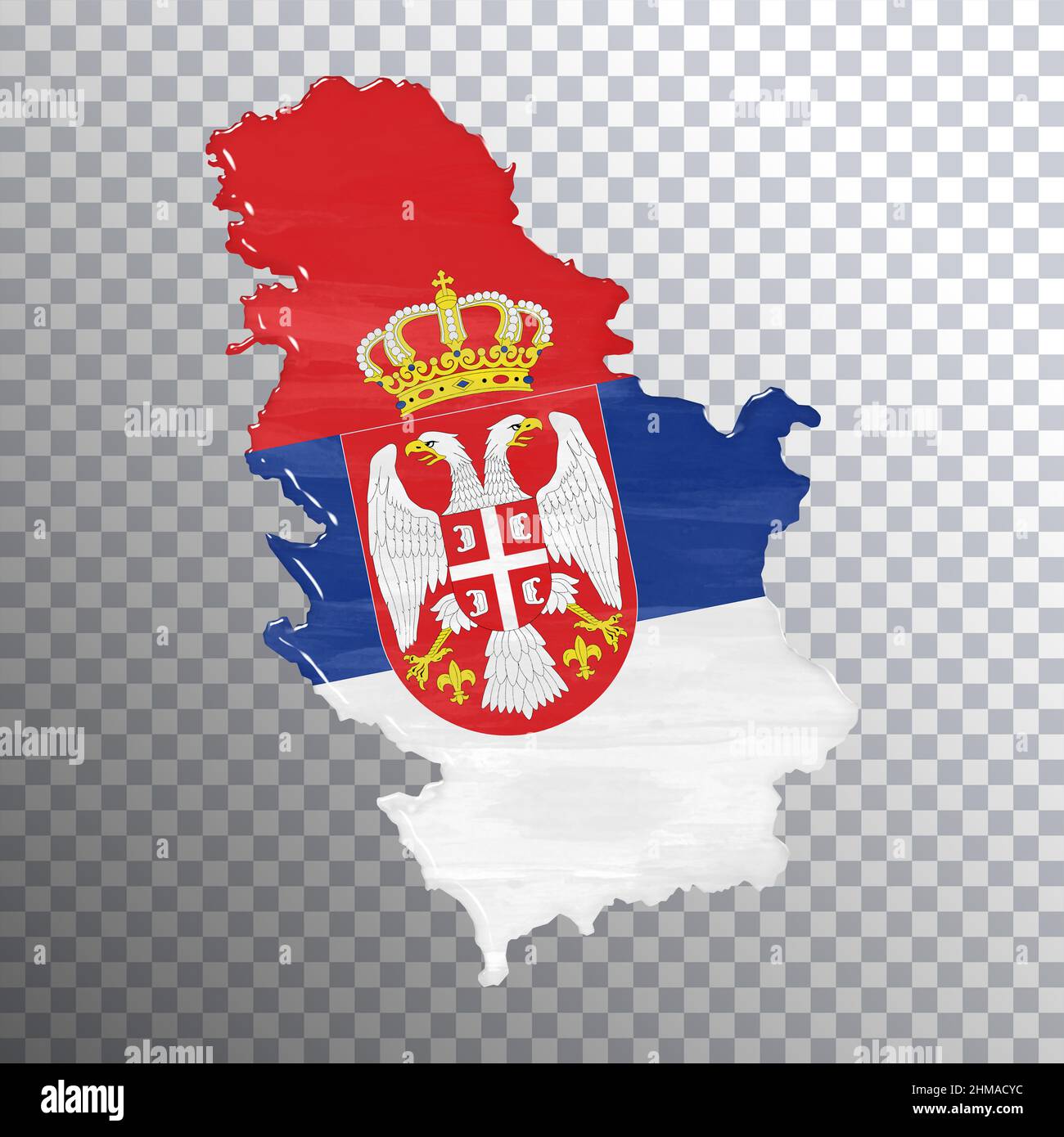 Serbia flag and map, transparent background, Clipping path Stock Photo ...