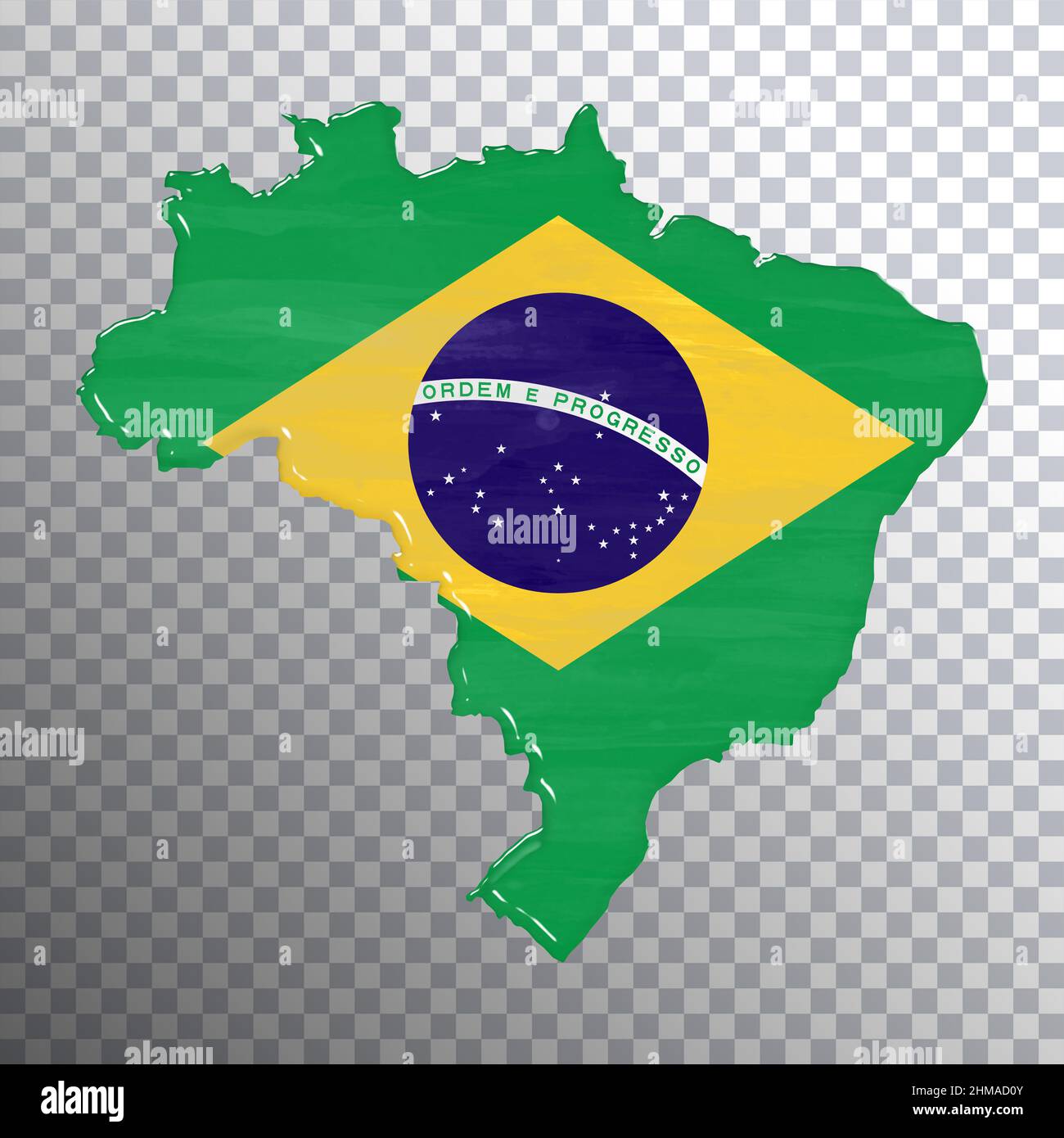Brazil flag and map, transparent background, Clipping path Stock Photo ...