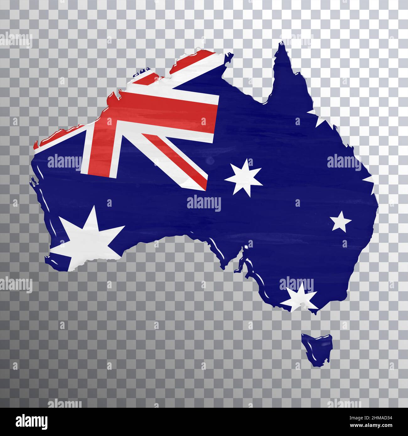 Australia flag and map, transparent background, Clipping path Stock ...