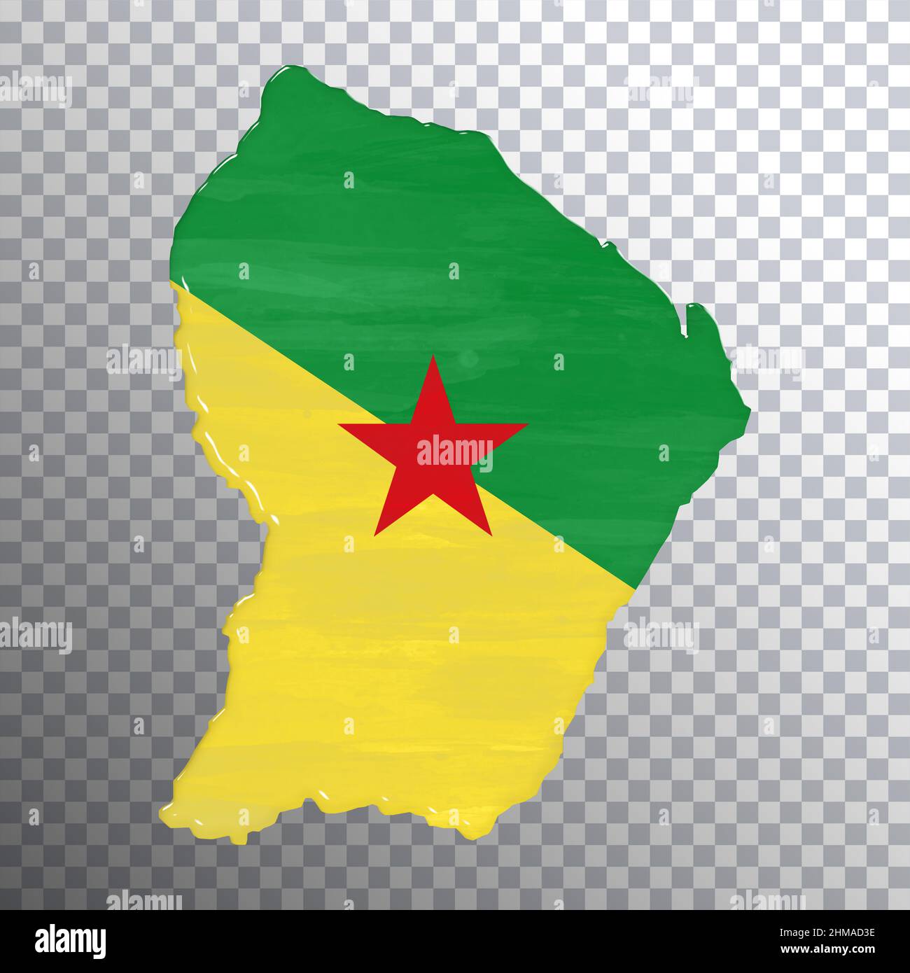 French Guiana Flag Map French Guiana Map With Flag Stock Vector Image