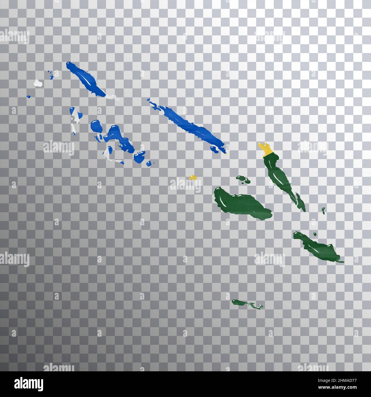 Solomon Islands flag and map, transparent background, Clipping path ...