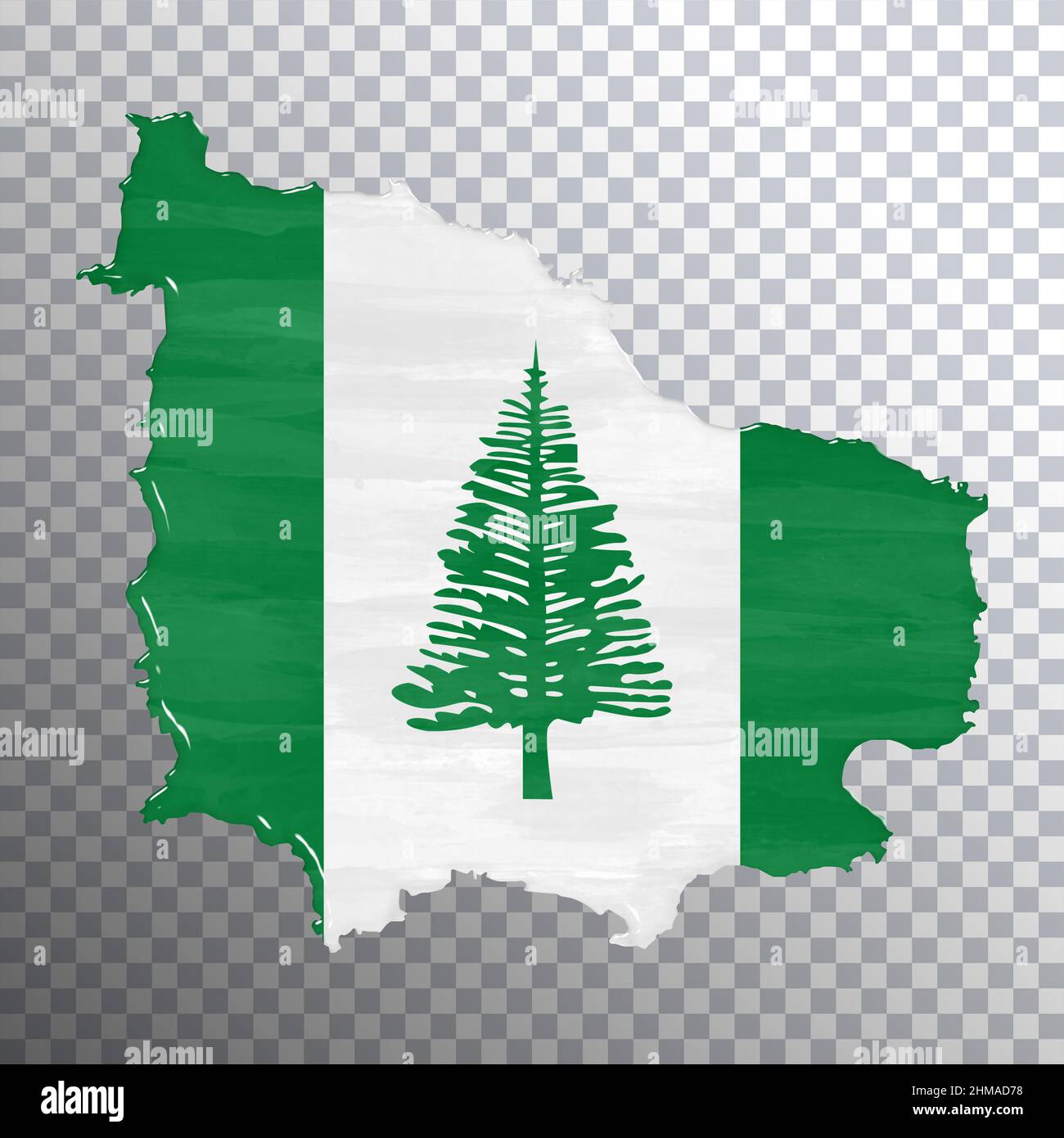 Norfolk Island flag and map, transparent background, Clipping path ...