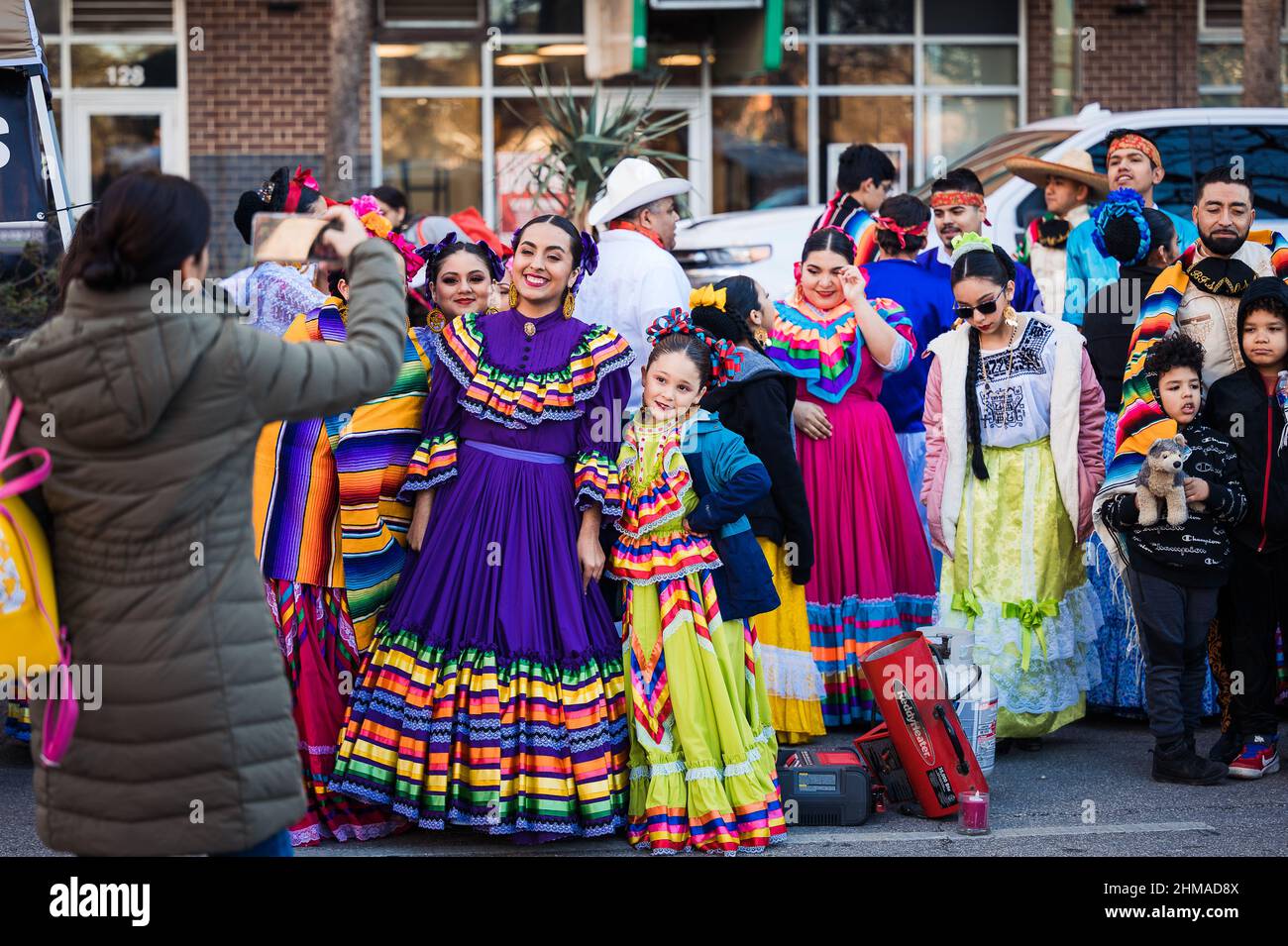 folklorico dancers in downtown san antonio for rodeo celebration Stock ...