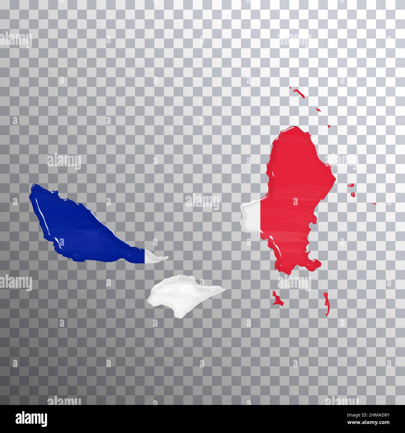 Wallis and Futuna flag and map, transparent background, Clipping path ...