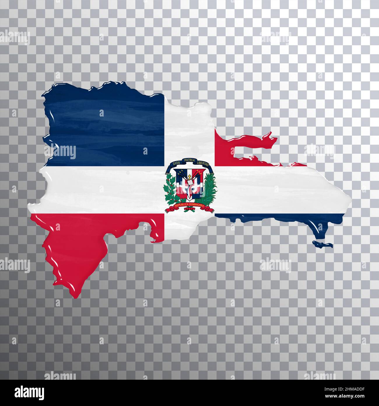 Dominican Republic flag and map, transparent background, Clipping path ...