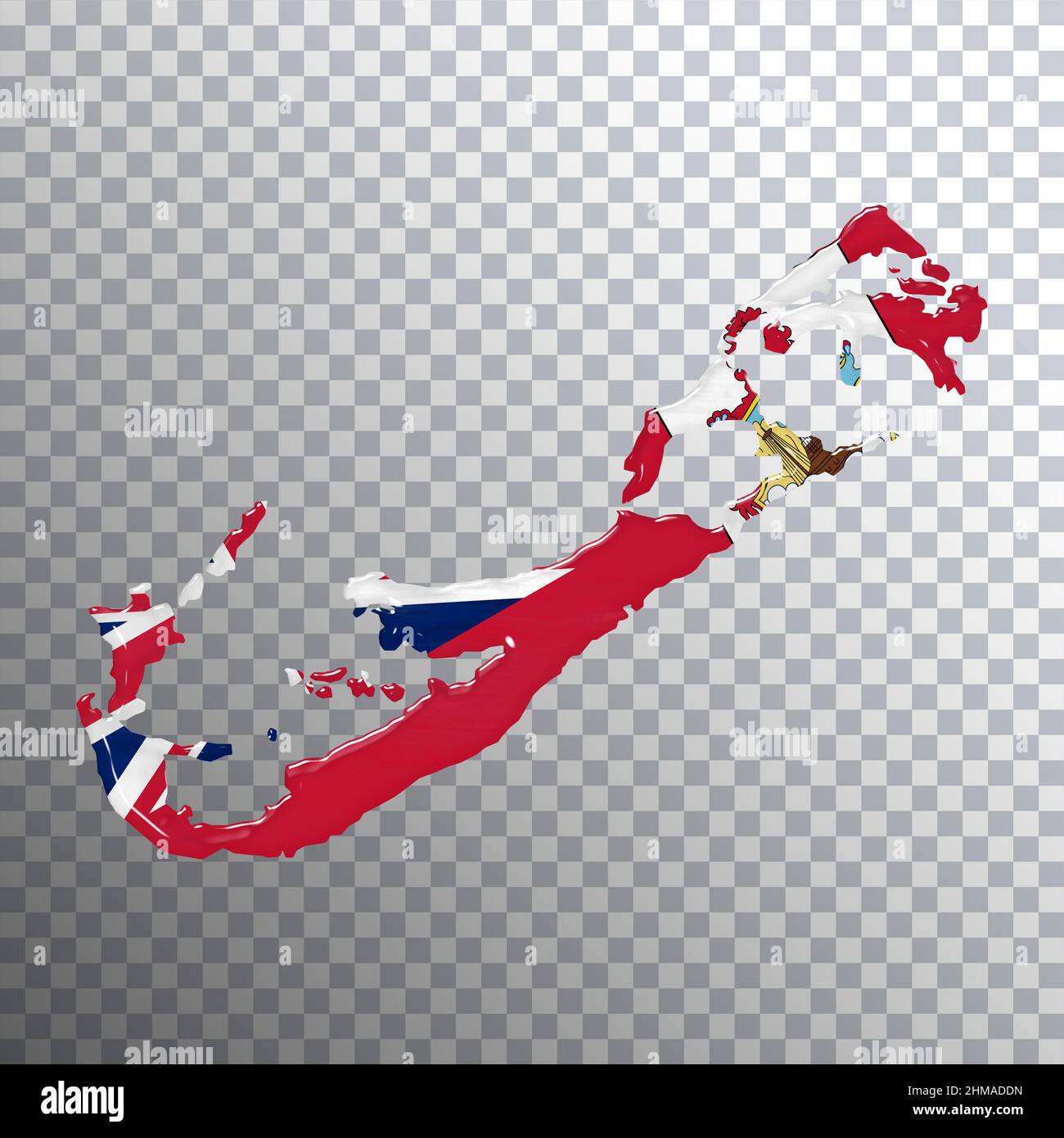 Bermuda flag and map, transparent background, Clipping path Stock Photo ...