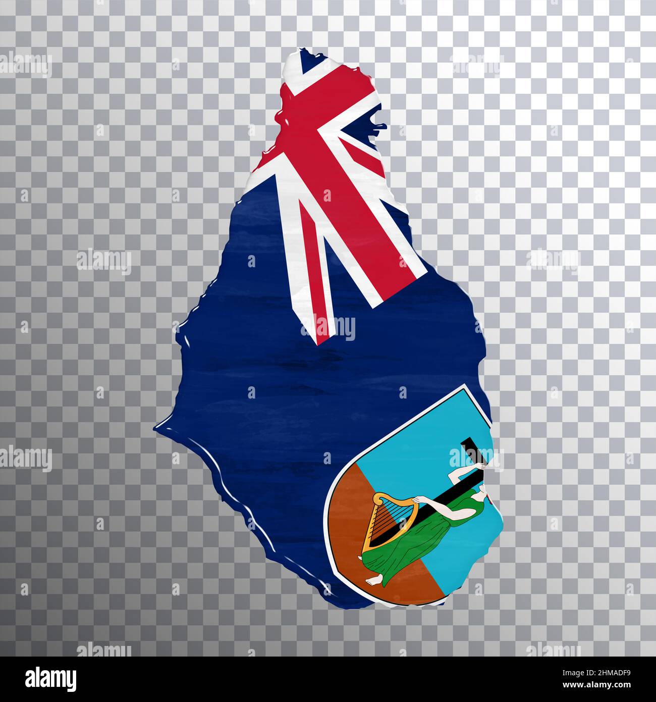 Montserrat flag and map, transparent background, Clipping path Stock ...