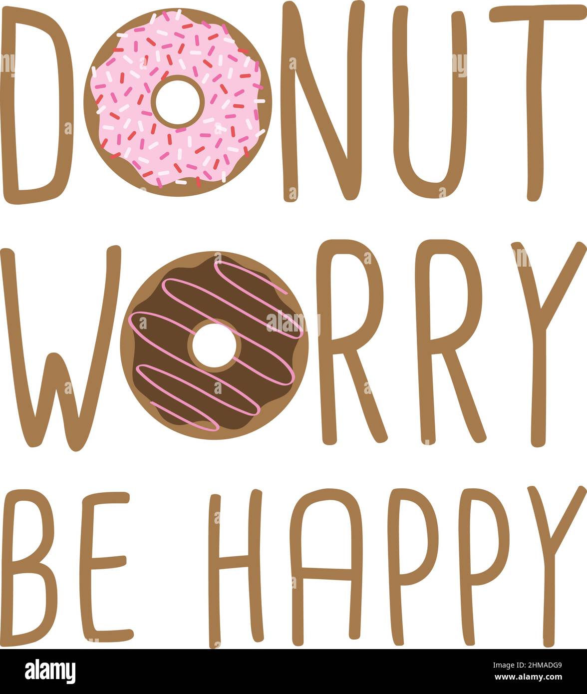 Donut worry be happy vector illustration card Stock Vector Image & Art ...