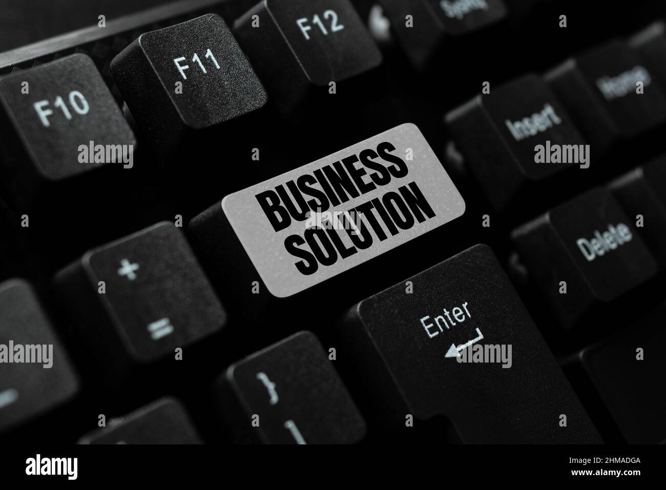 Text sign showing Business Solution. Word for combination of ideas to ...