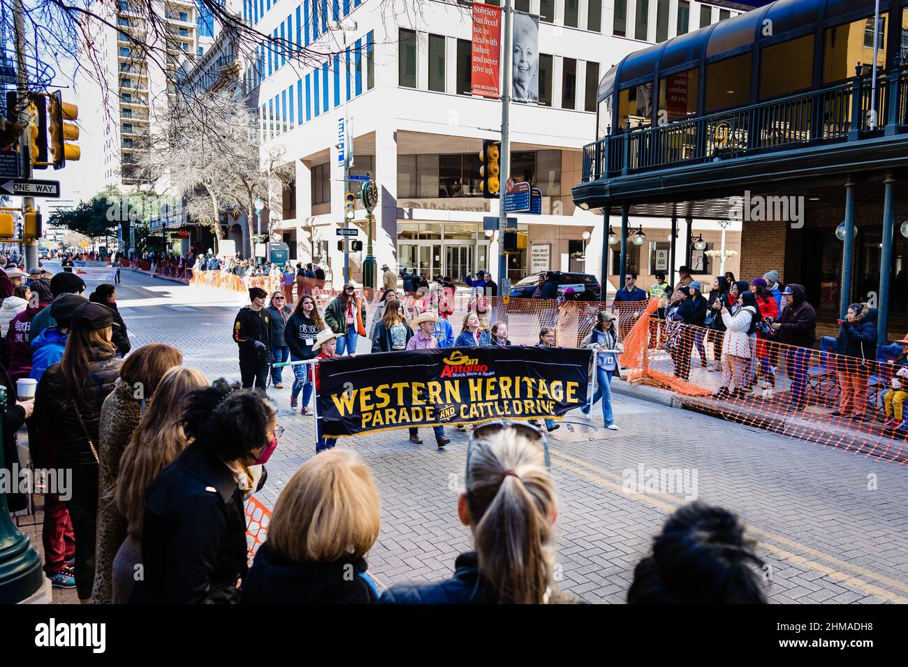 western heritage parade and cattle drive banner Stock Photo - Alamy