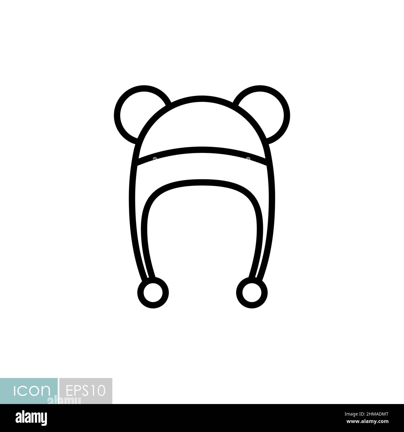 Baby hat with ears vector icon. Graph symbol for children and newborn ...