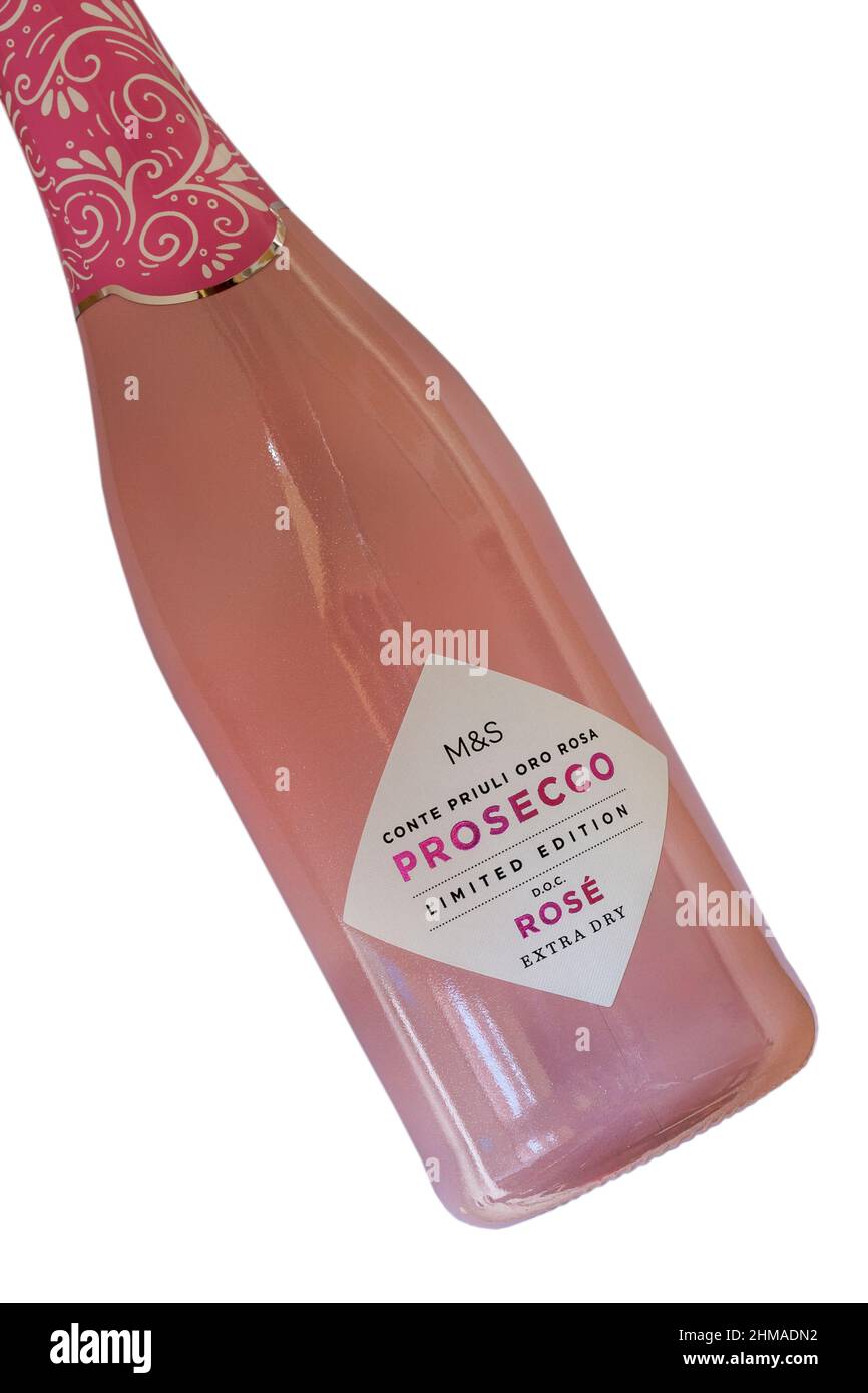 Bottle of Conte Priuli Oro Rosa Prosecco Rose Extra Dry from M&S set on ...
