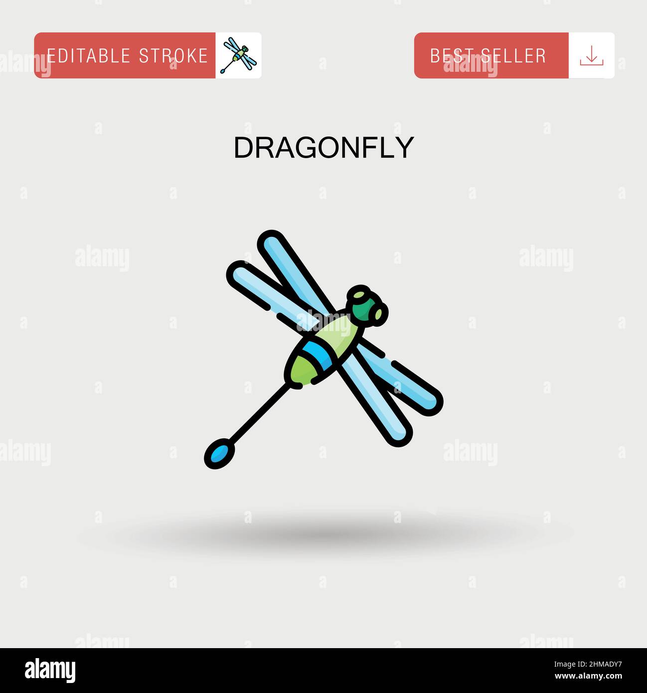 Dragonfly Simple vector icon Stock Vector Image & Art - Alamy