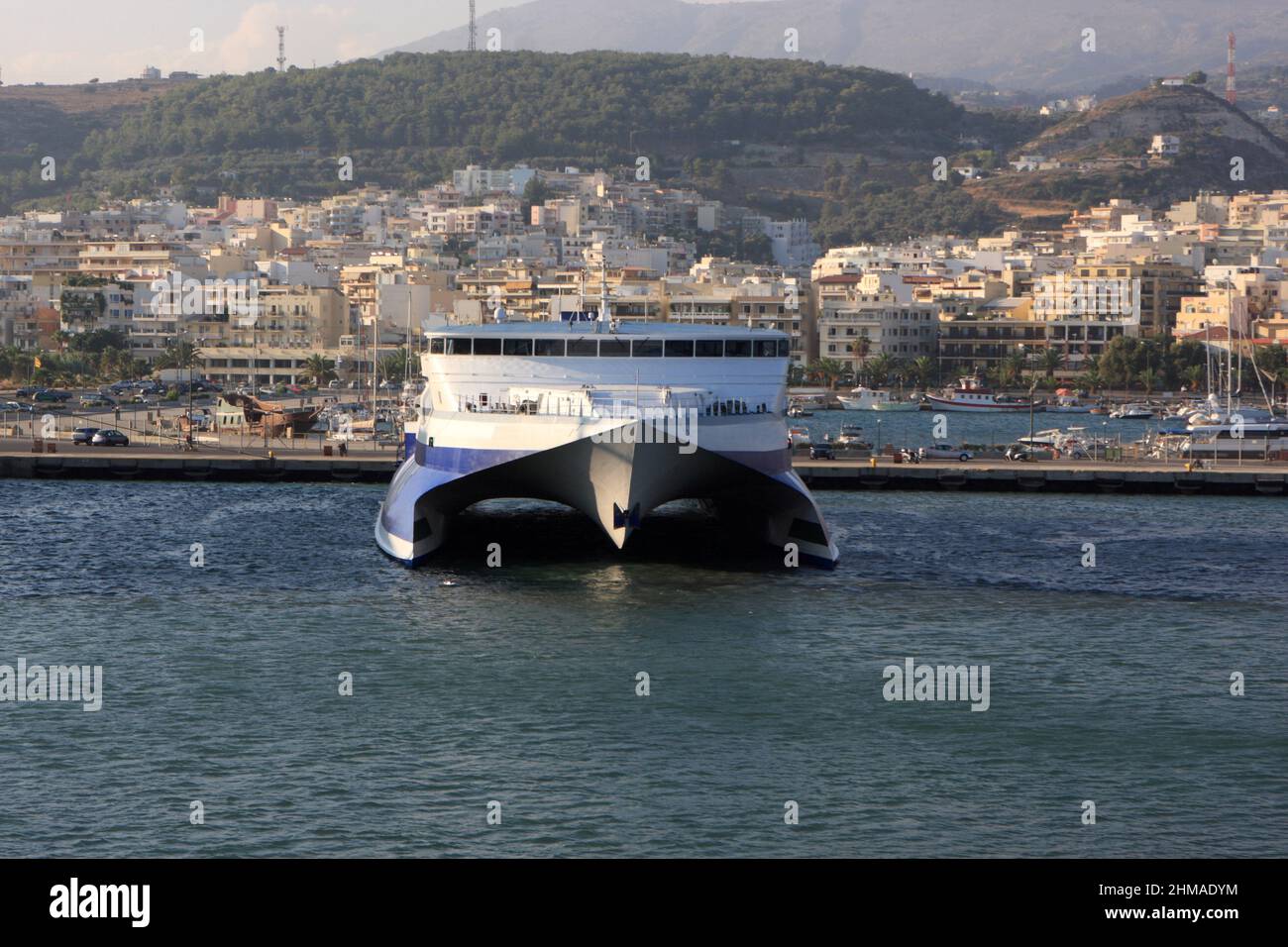 The hovercraft is departing from retimo in the morning Stock Photo - Alamy