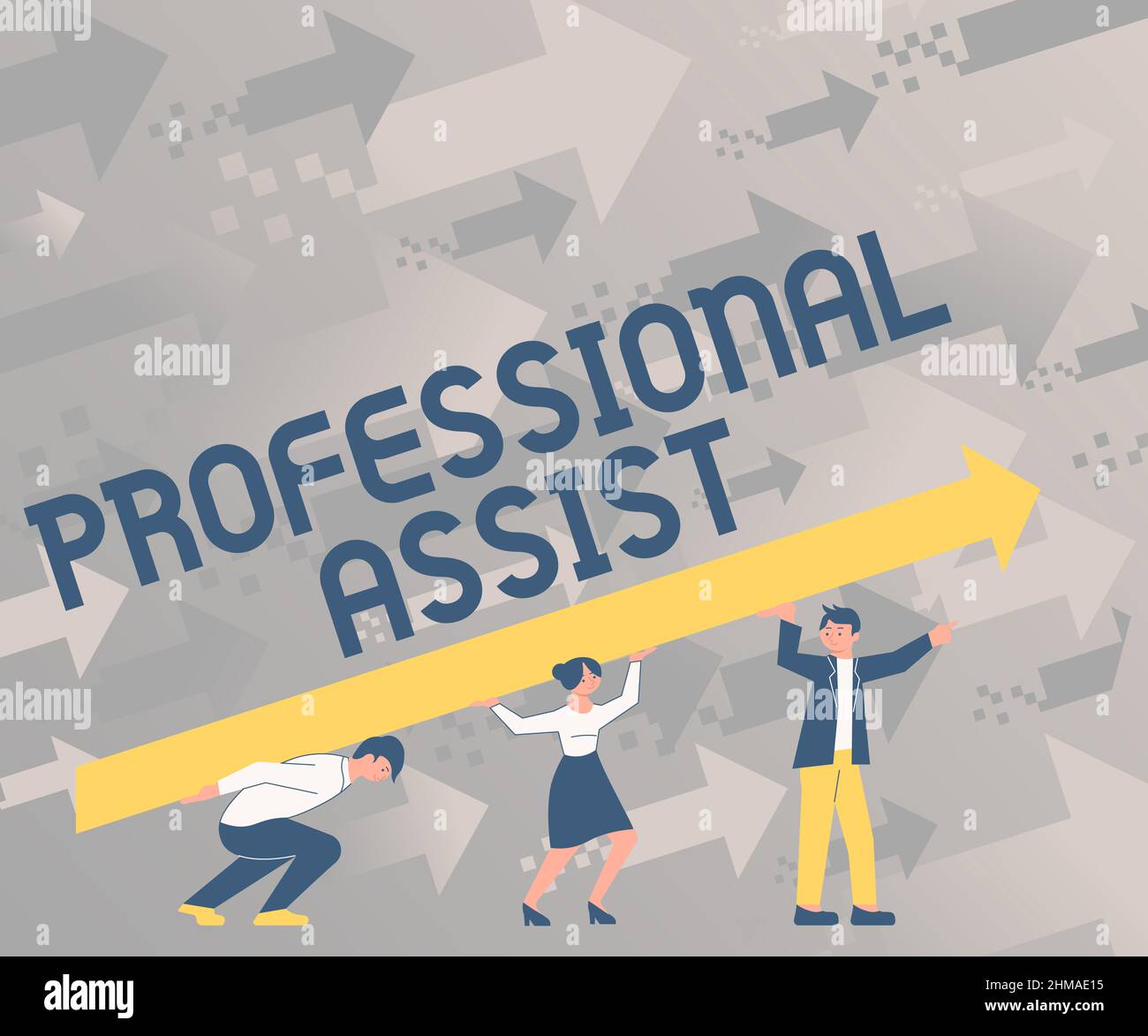Text caption presenting Professional Assist. Conceptual photo help a ...