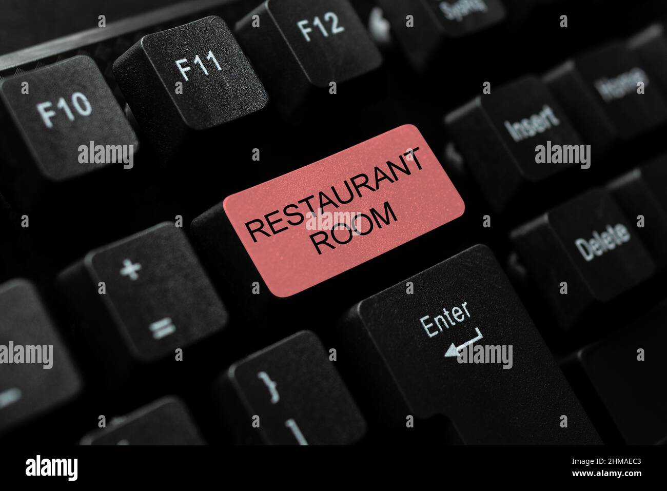 Hand writing sign Restaurant Room. Concept meaning showing pay to sit ...