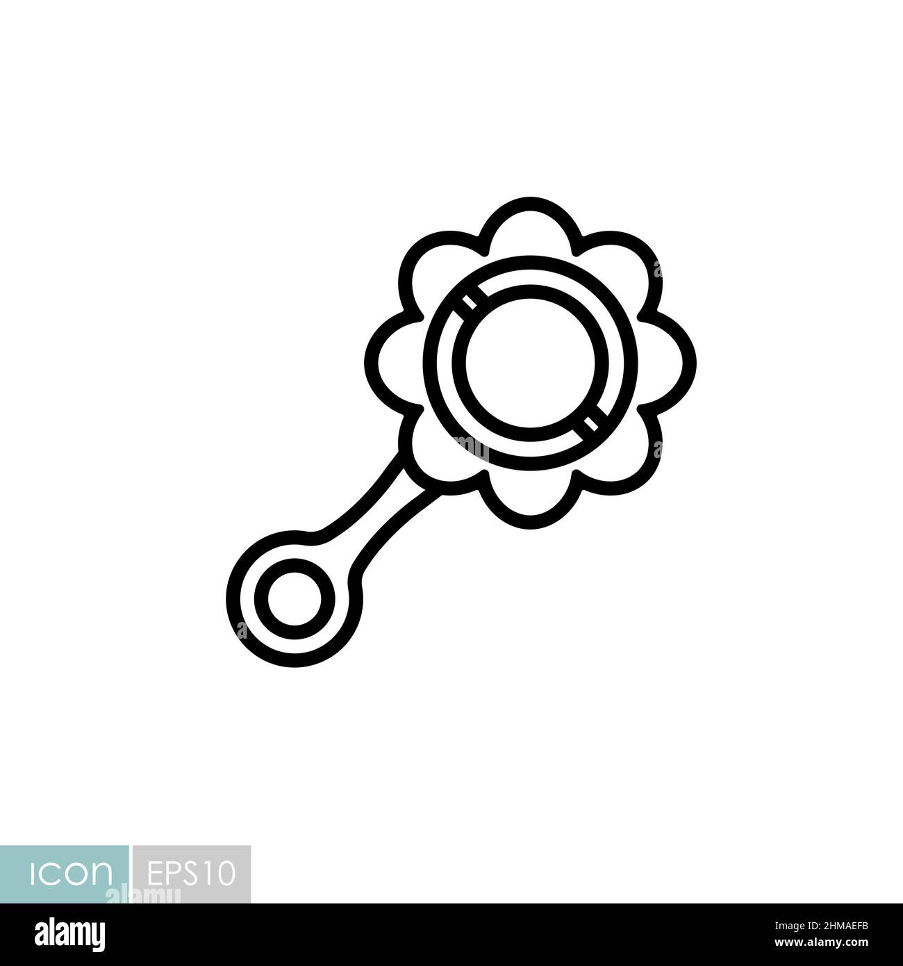 Baby rattle toy vector isolated icon. Graph symbol for children and ...