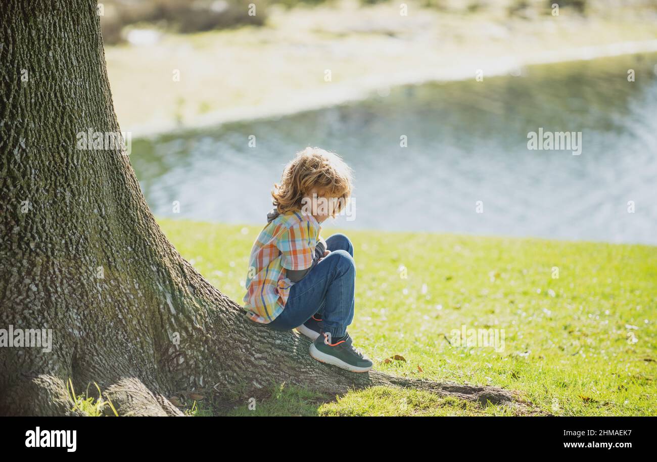 Negative kids emotion. Loneliness. Child sad. Kids adaptation. Lonely ...