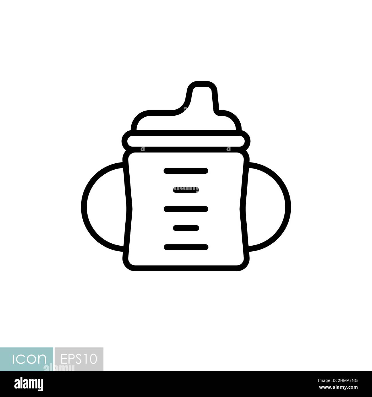 Toddler sippy cup vector icon. Graph symbol for children and newborn ...