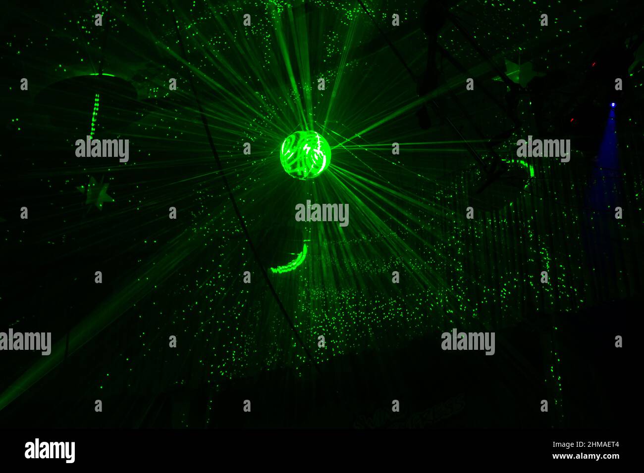 circus laser show performance in complete darkness Stock Photo - Alamy