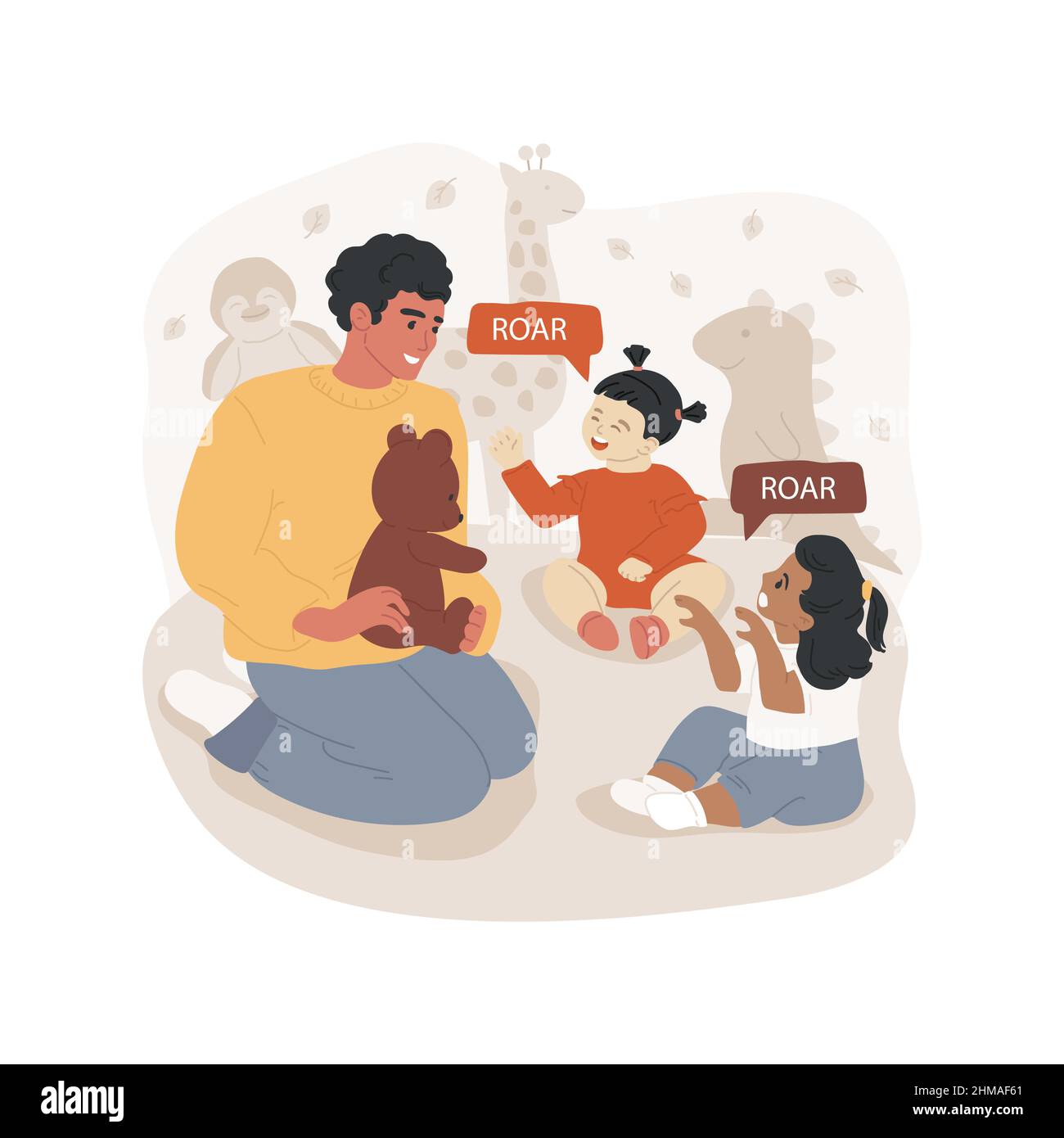 Early speaking attempts isolated cartoon vector illustration. Child ...