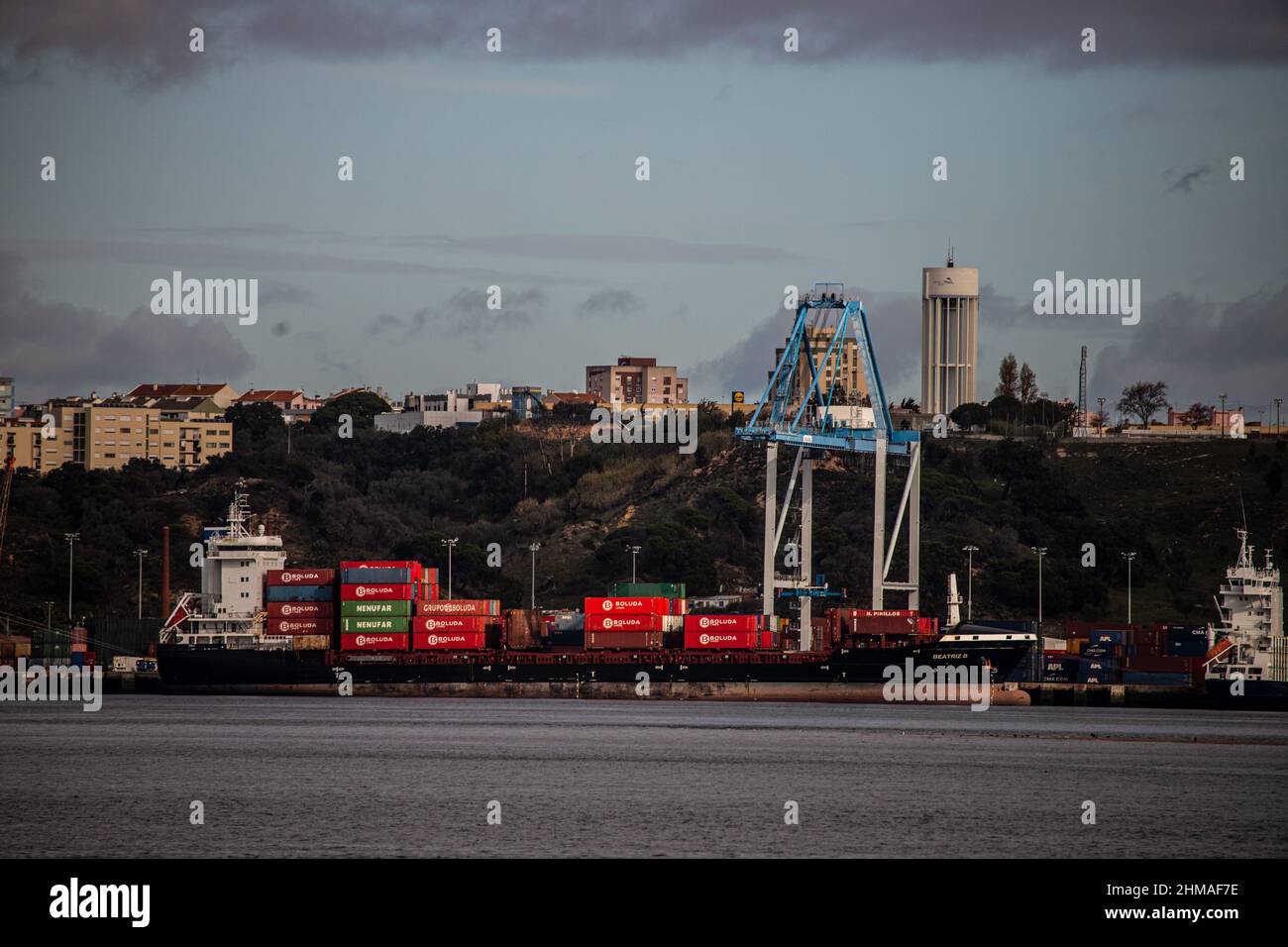 container port Setubal, Portugal Stock Photo - Alamy