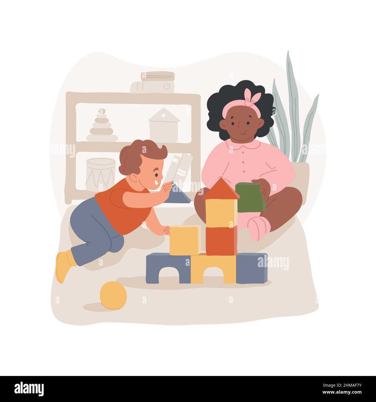 Explore colors isolated cartoon vector illustration. Child looks at ...