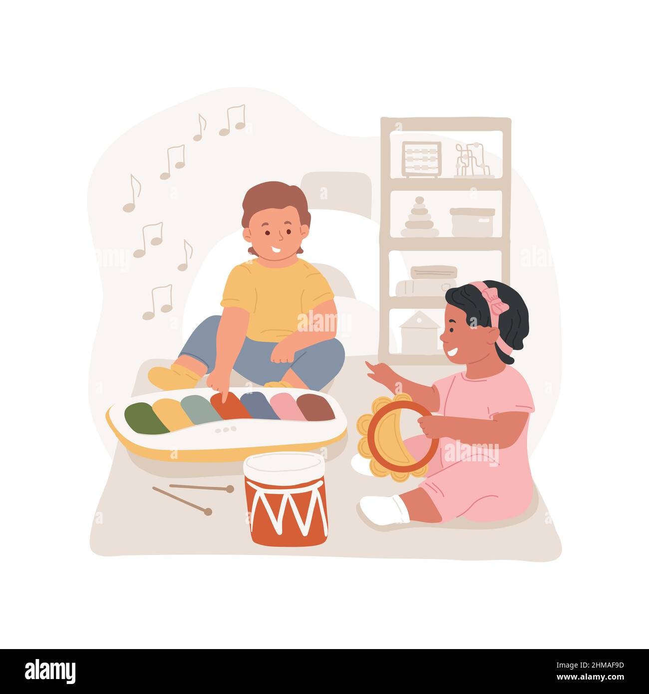 Play toy instruments isolated cartoon vector illustration. Baby ...