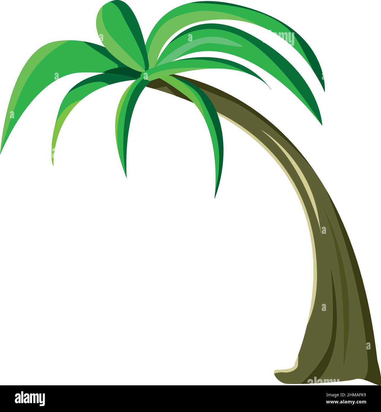 Realistic green palm isolated on white background - Vector illustration ...