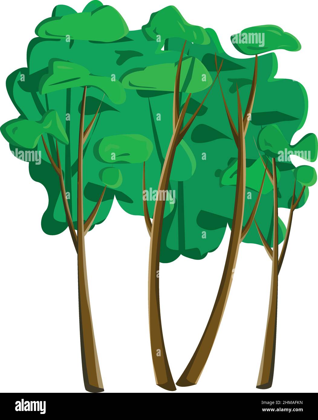 Realistic green bushes on white background - Vector illustration Stock ...