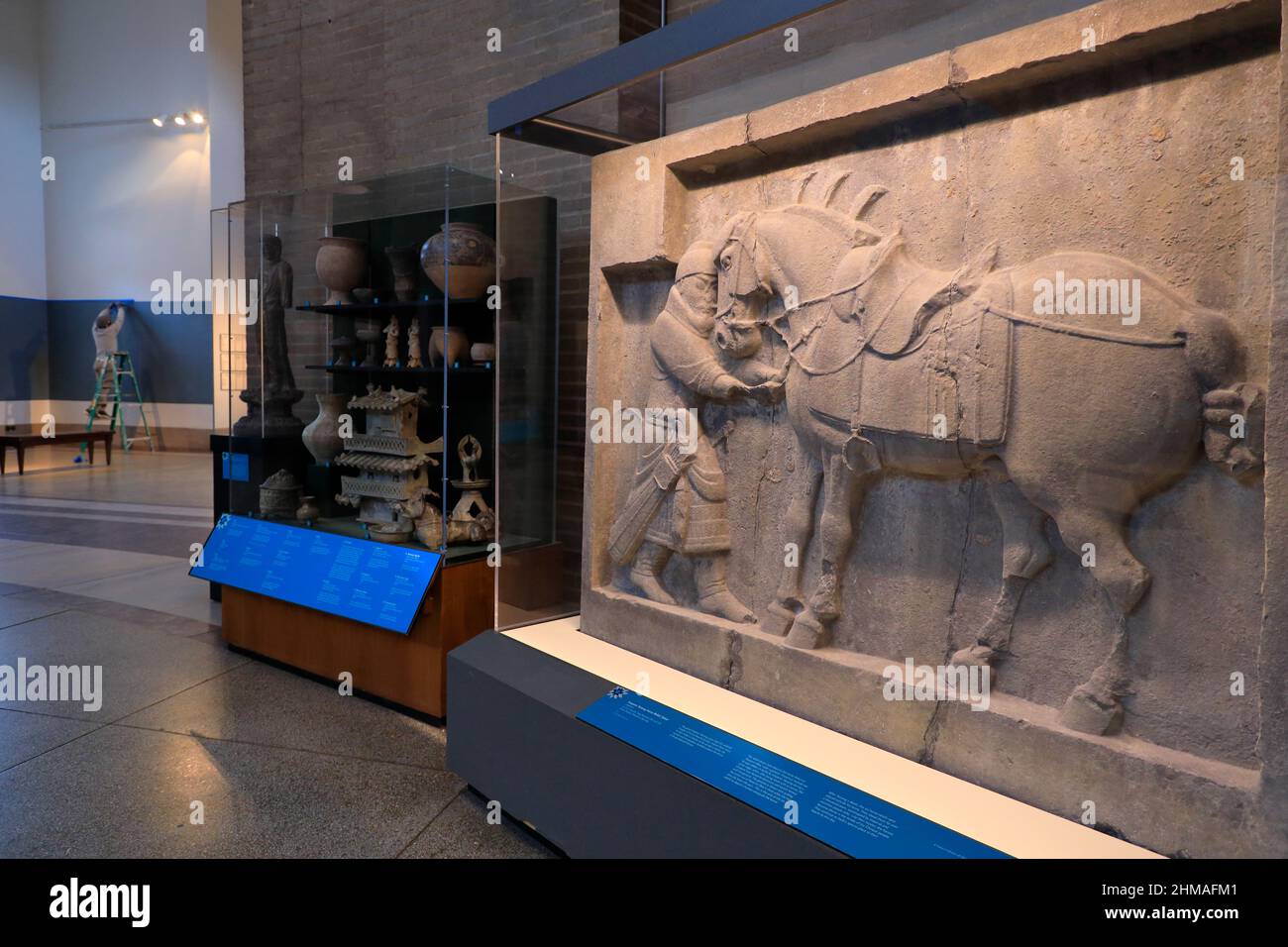 The limestone carved relief of Emperor Taizong Horse Saluzi from China ...