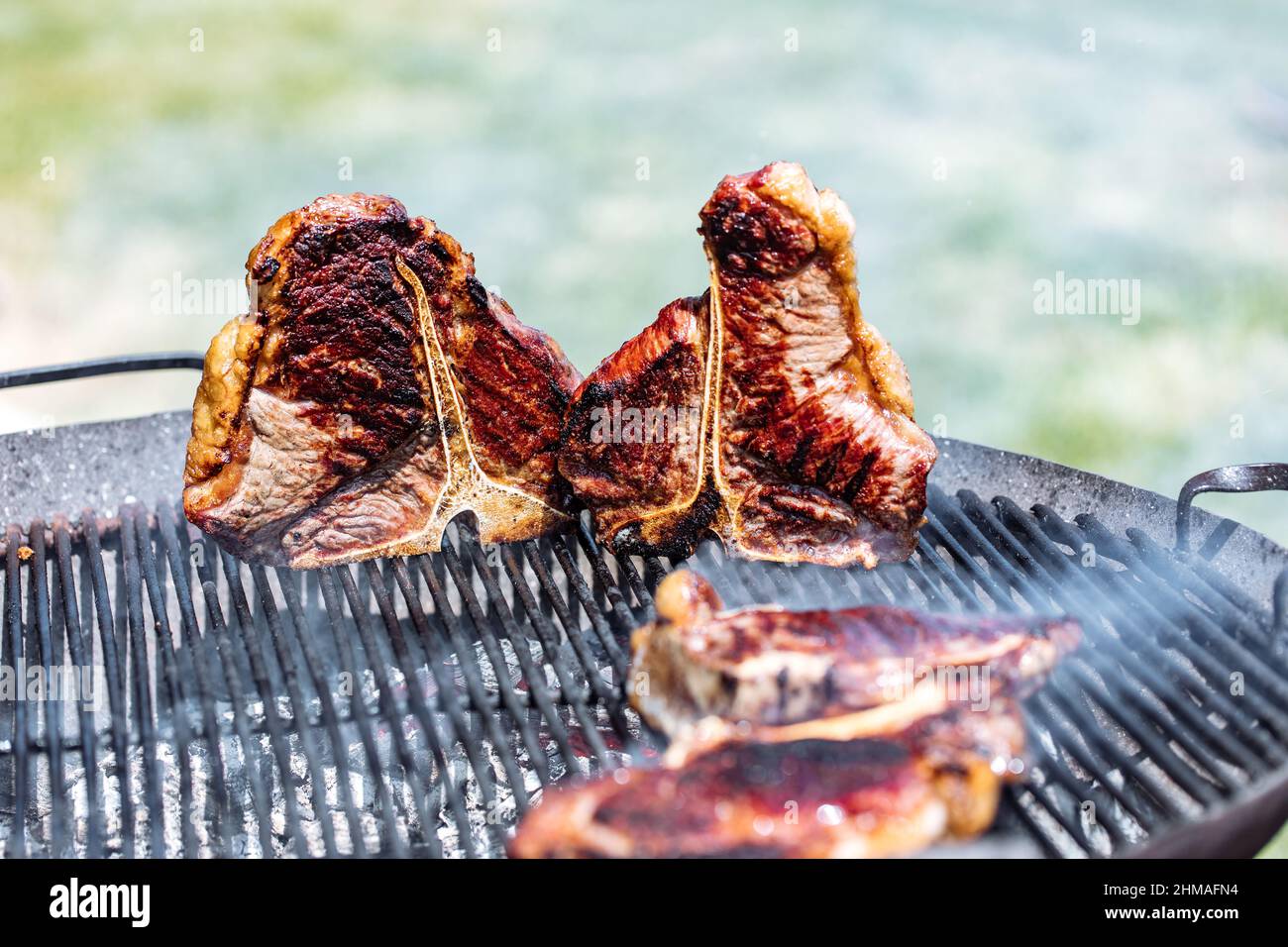 Various steak selection including rib eye, t-bone, fillet steak and ...