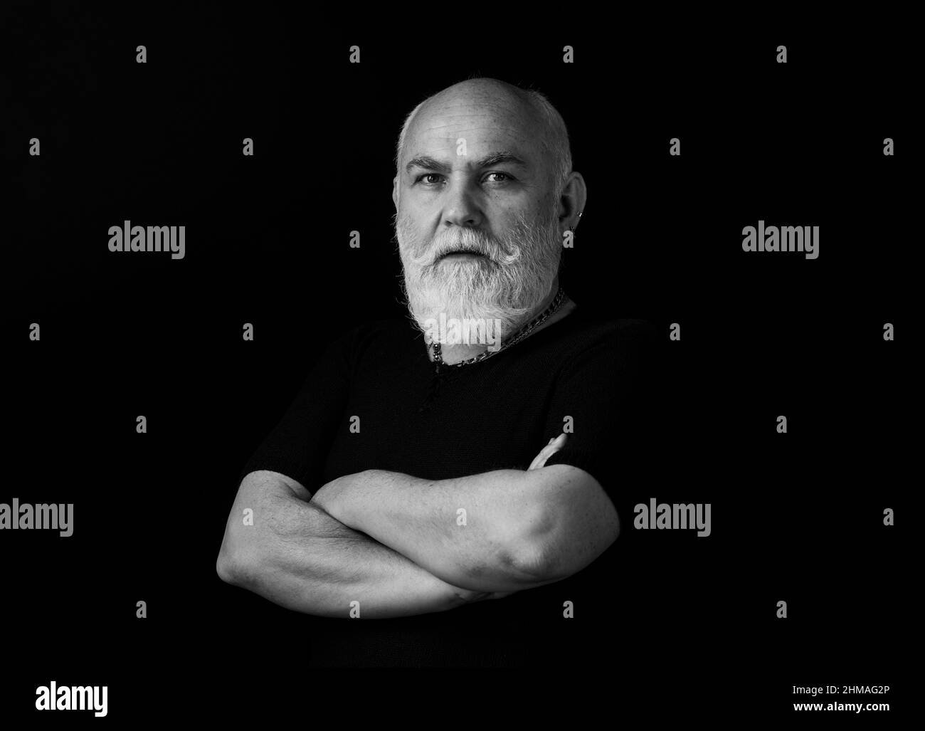 Elegant bearded senior man Black and White Stock Photos & Images - Alamy