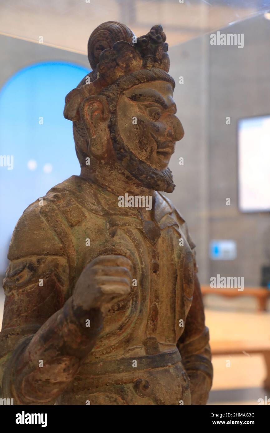 Limestone and gesso painted and gilded statue of Lokapala from China's ...