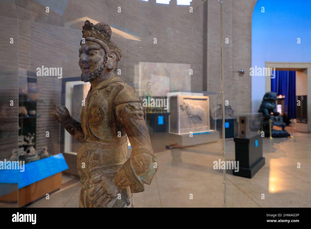 Limestone and gesso painted and gilded statue of Lokapala from China's ...
