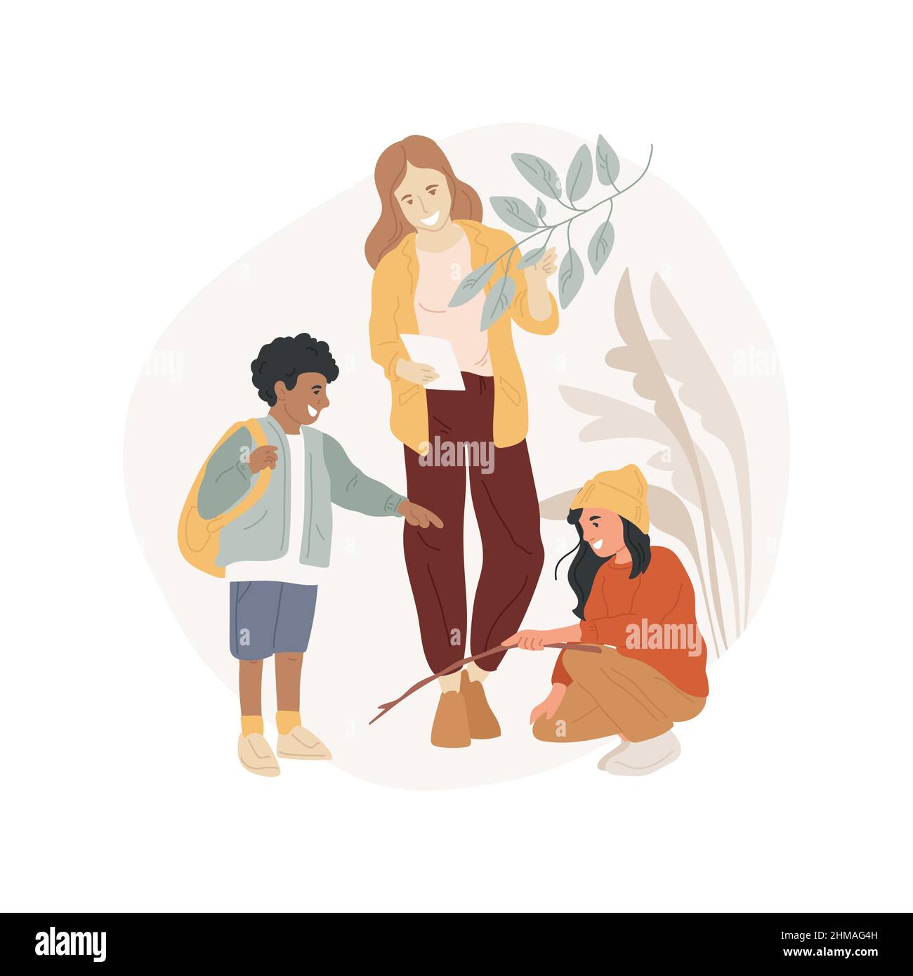 Forest school isolated cartoon vector illustration. Forest fieldtrip ...