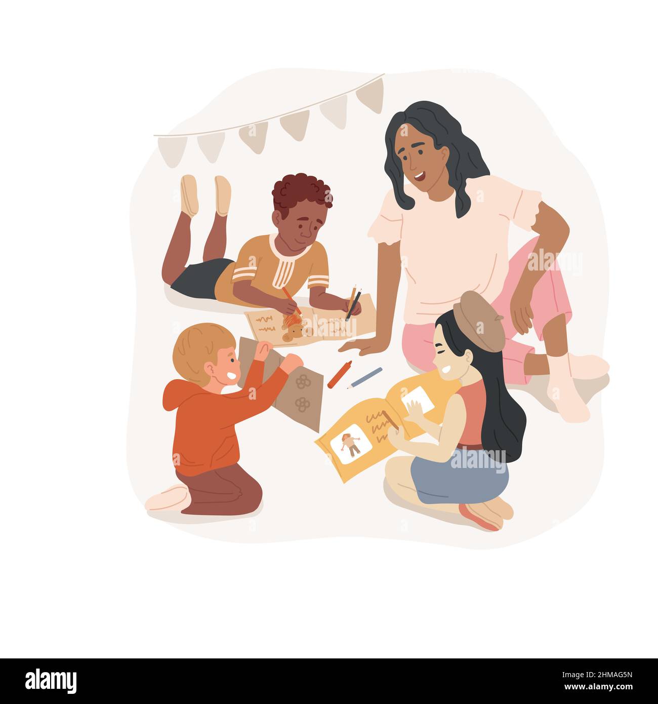 Create story journal isolated cartoon vector illustration. Draw and ...