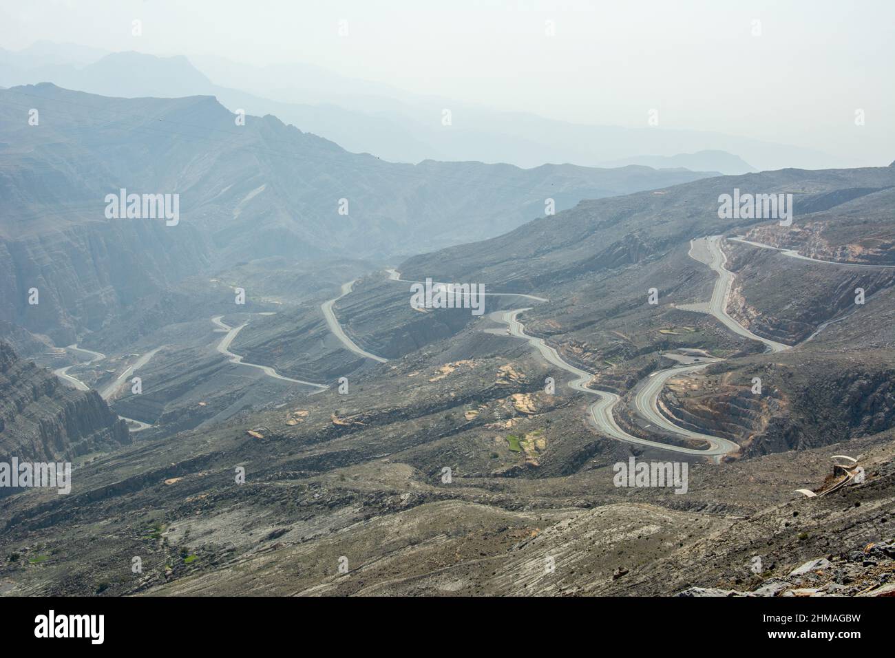 The Road leading to the top of Jebel Jais mountain of the North-Western ...