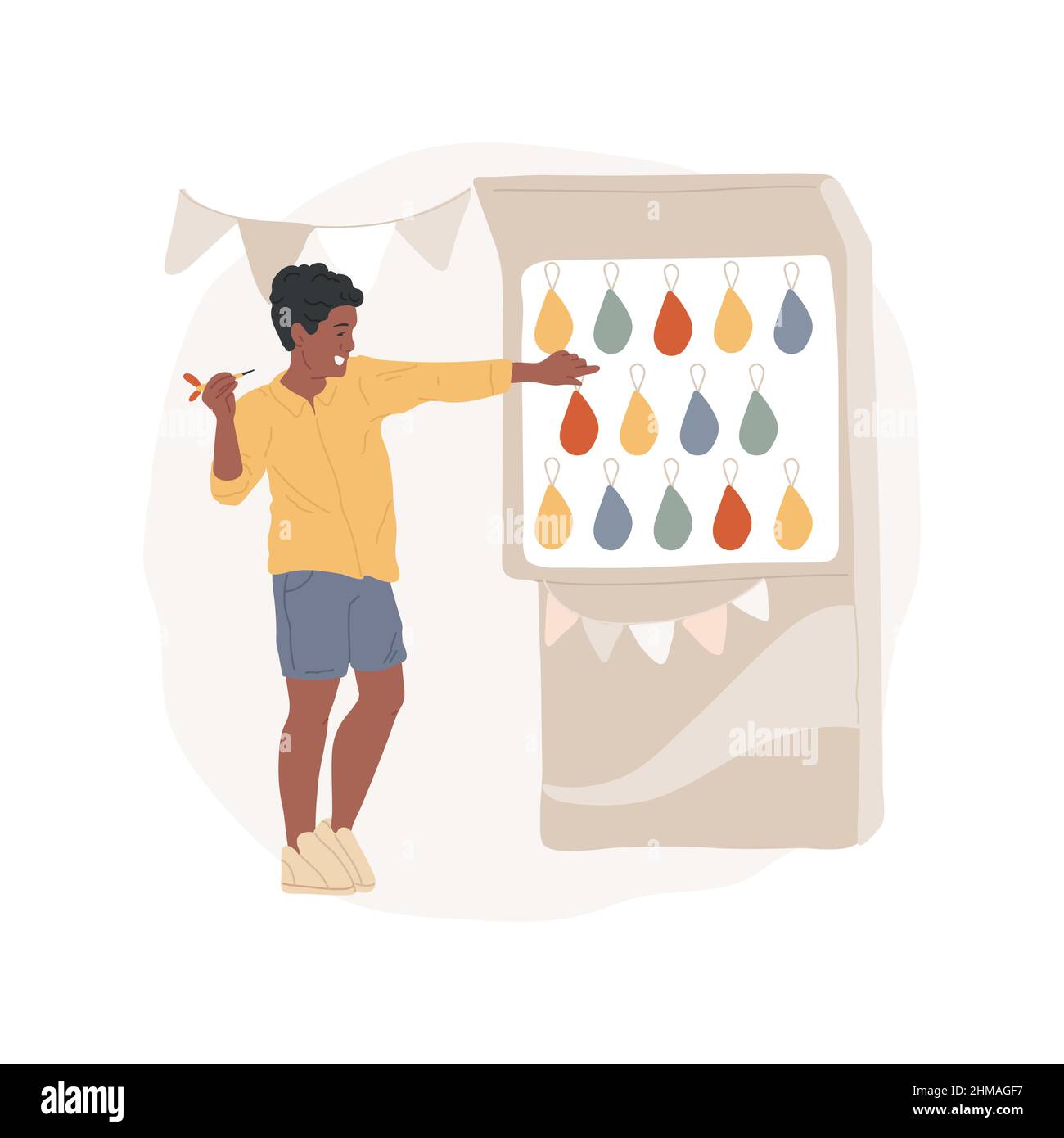 Balloon pop game isolated cartoon vector illustration. Board with ...