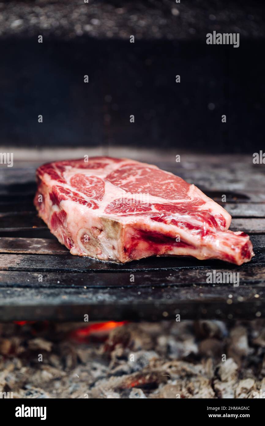 Various steak selection including rib eye, t-bone, fillet steak and ...