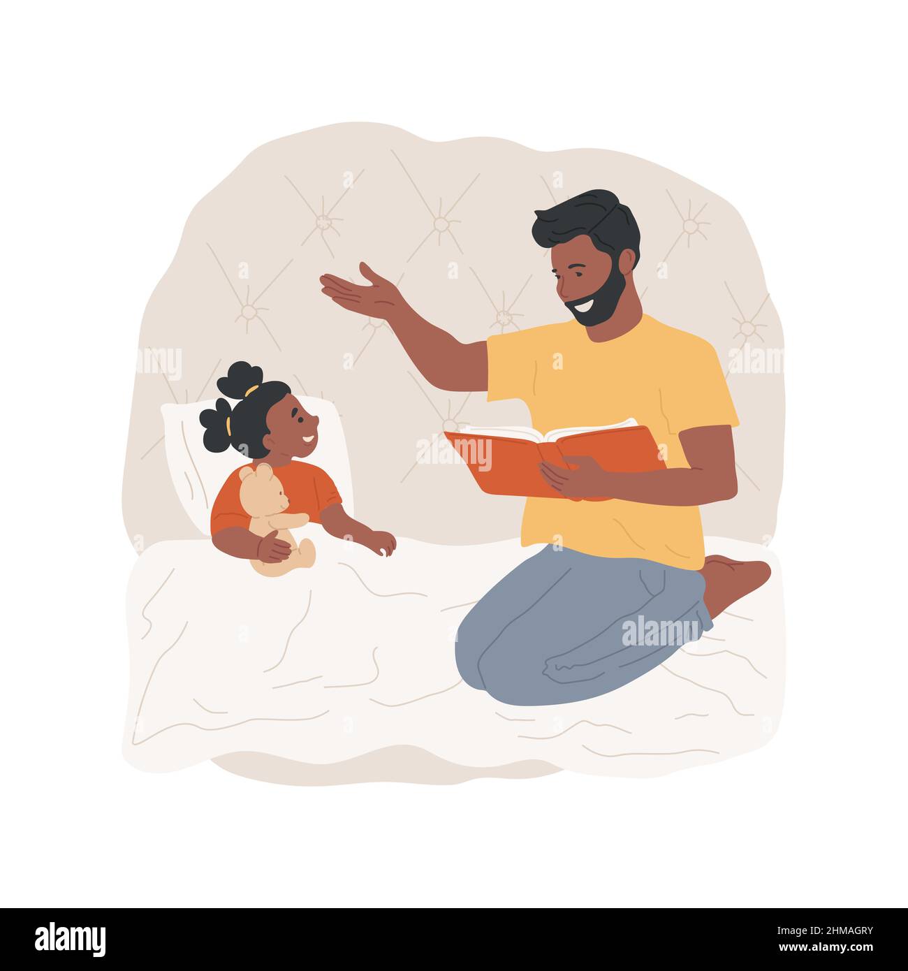 Telling fairy tale abstract concept vector illustration. Parent telling ...