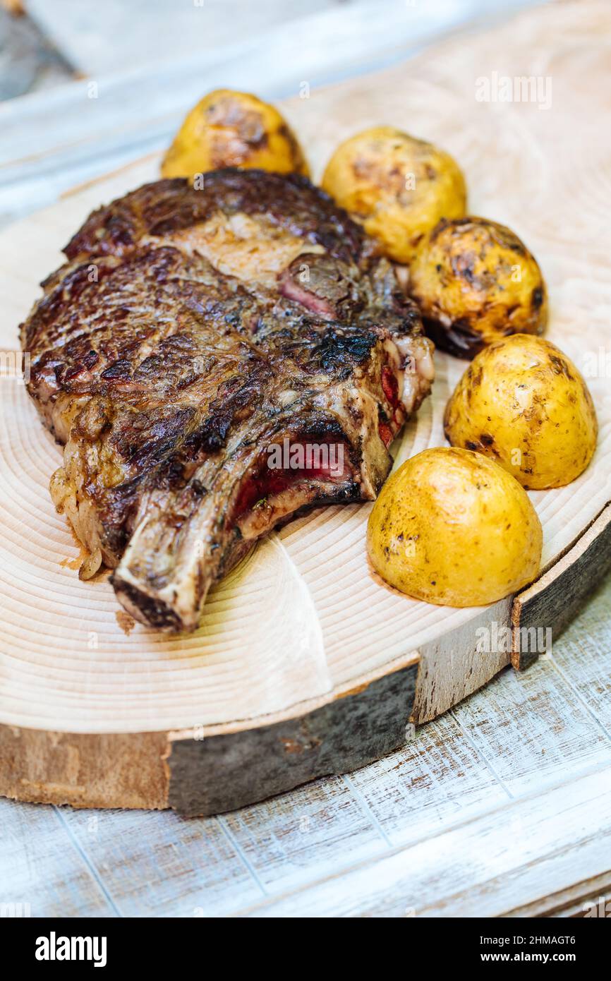 Various steak selection including rib eye, t-bone, fillet steak and ...