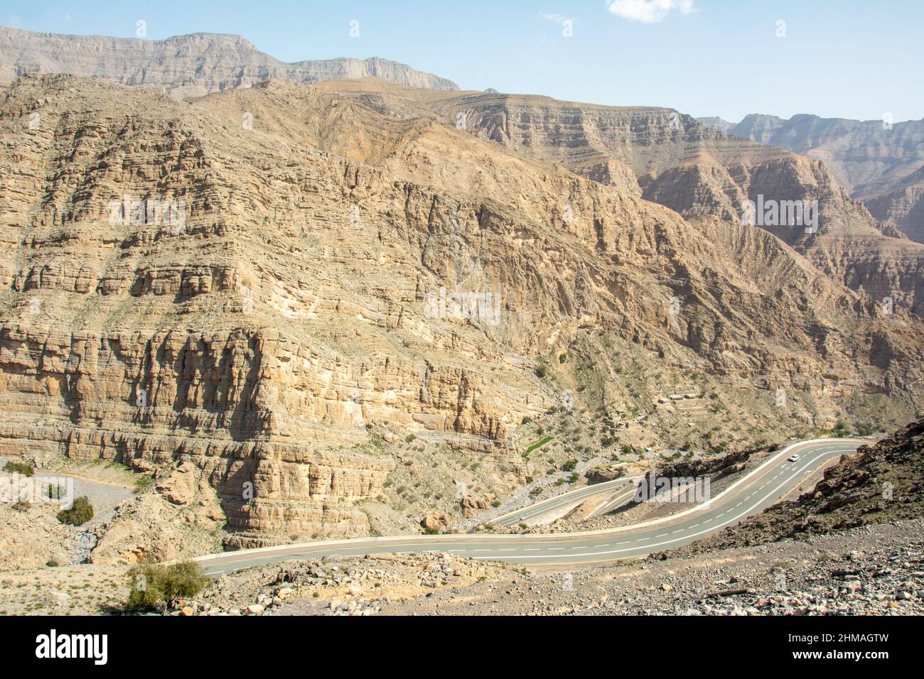 The Road leading to the top of Jebel Jais mountain of the North-Western ...