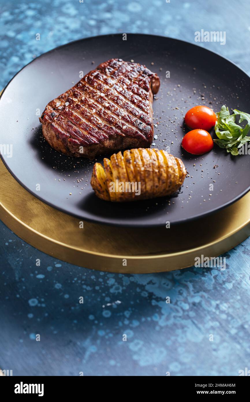 Various steak selection including rib eye, t-bone, fillet steak and ...