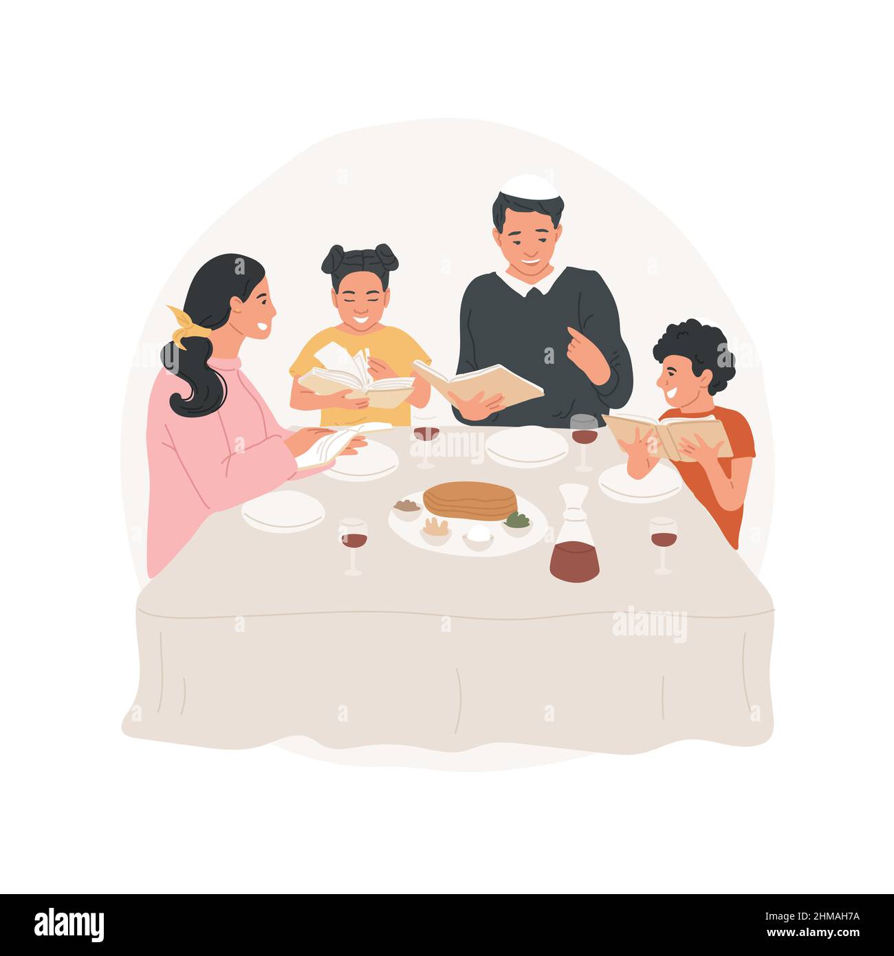 Family celebrating passover Stock Vector Images - Alamy