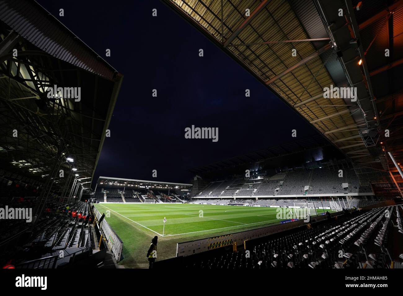 A view of the pitch and the new Riverside Stand (right) which is still ...