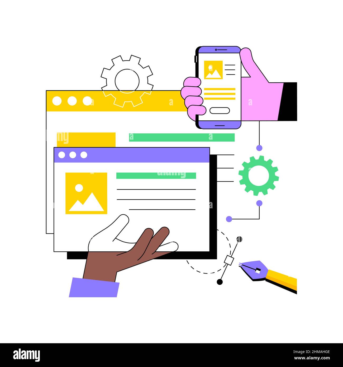 Responsive web design abstract concept vector illustration. Website ...