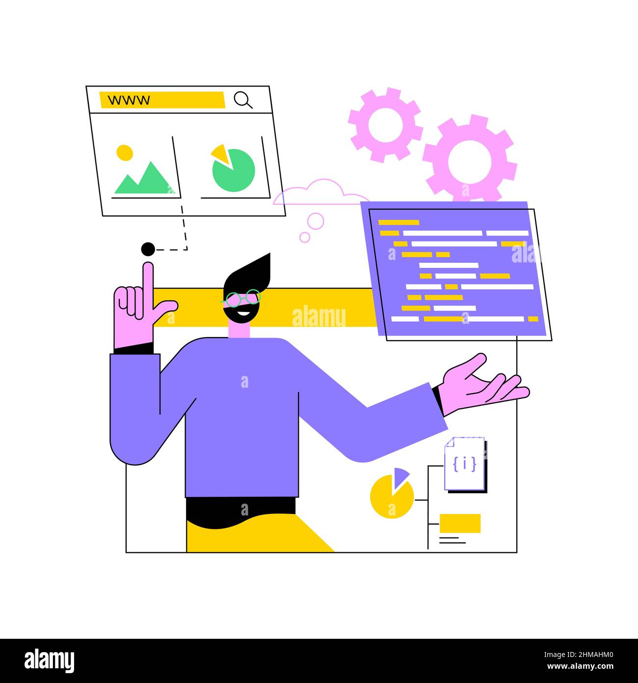 Website development abstract concept vector illustration. Webpage ...